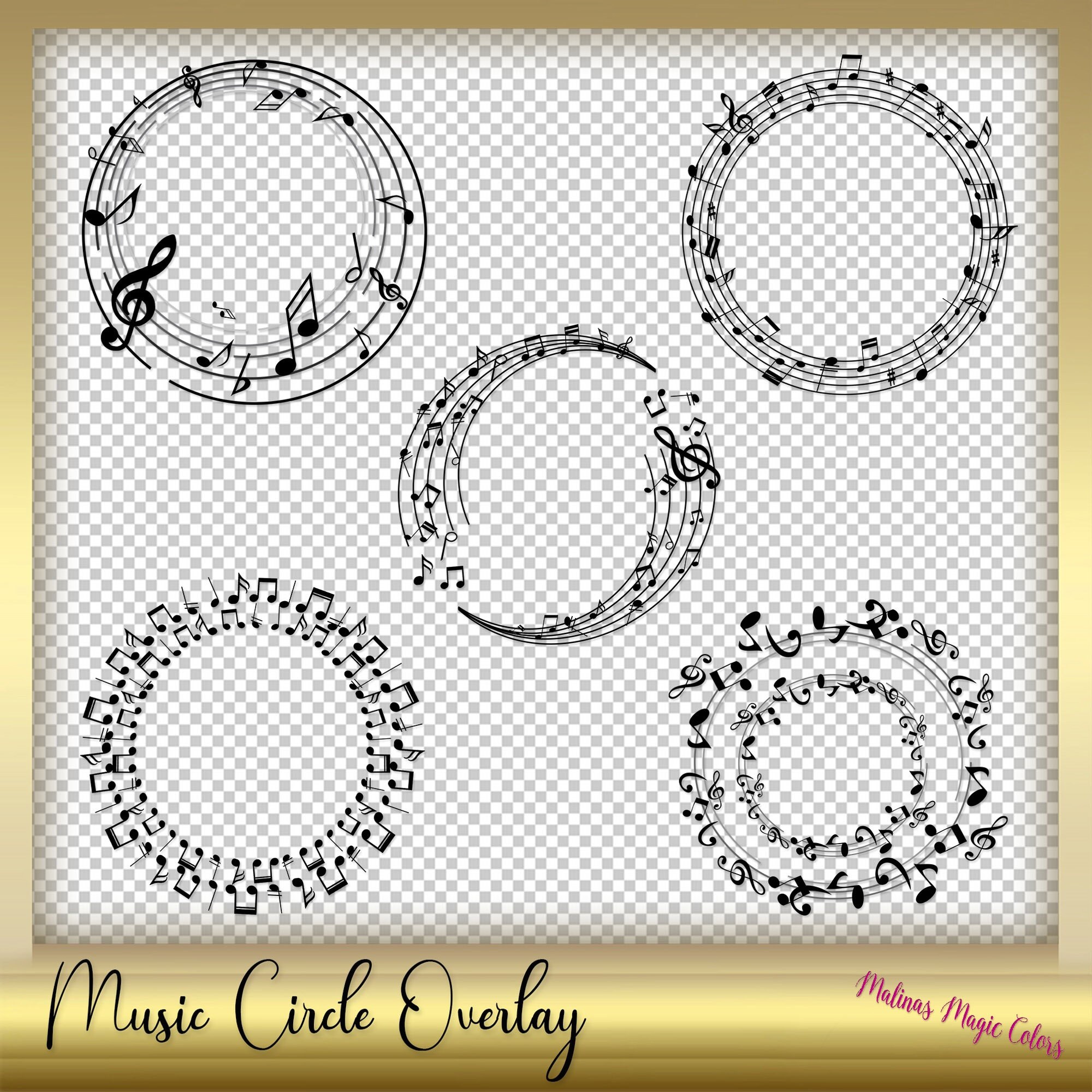 Music Note Circle Overlay - Round Music Note Overlay - Music Note Clip ...