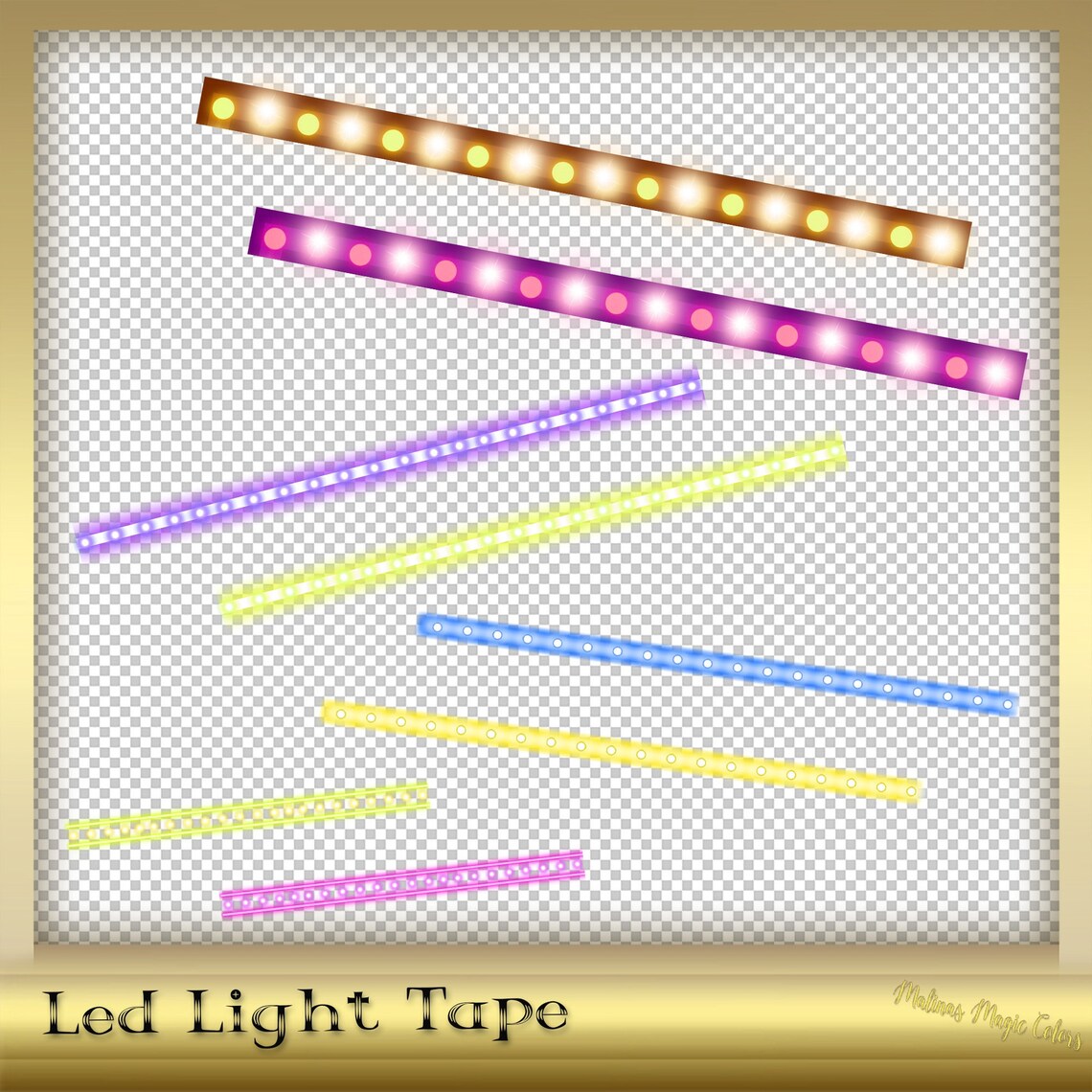 Led Light Tape Clipart - Light Bulb Tape - Marquee Light Digital Tape ...