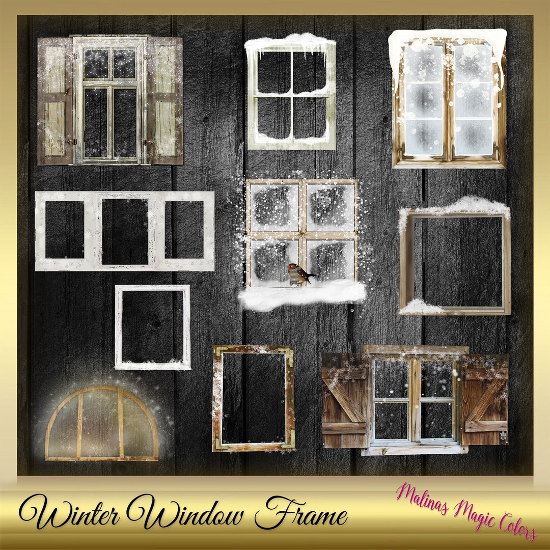 10 Winter Window Frames - Window Photo Frame - Photoshop Picture Frame ...