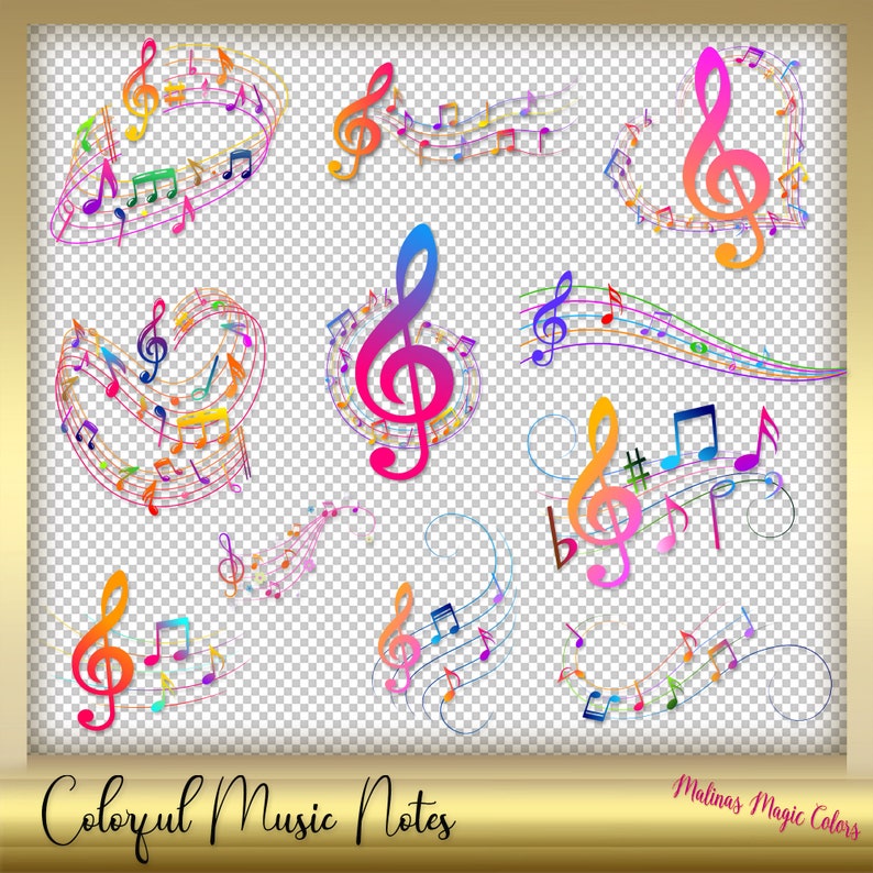 Colorful Music Notes - Music Note Clip Art - Colorful Musical Notes ...