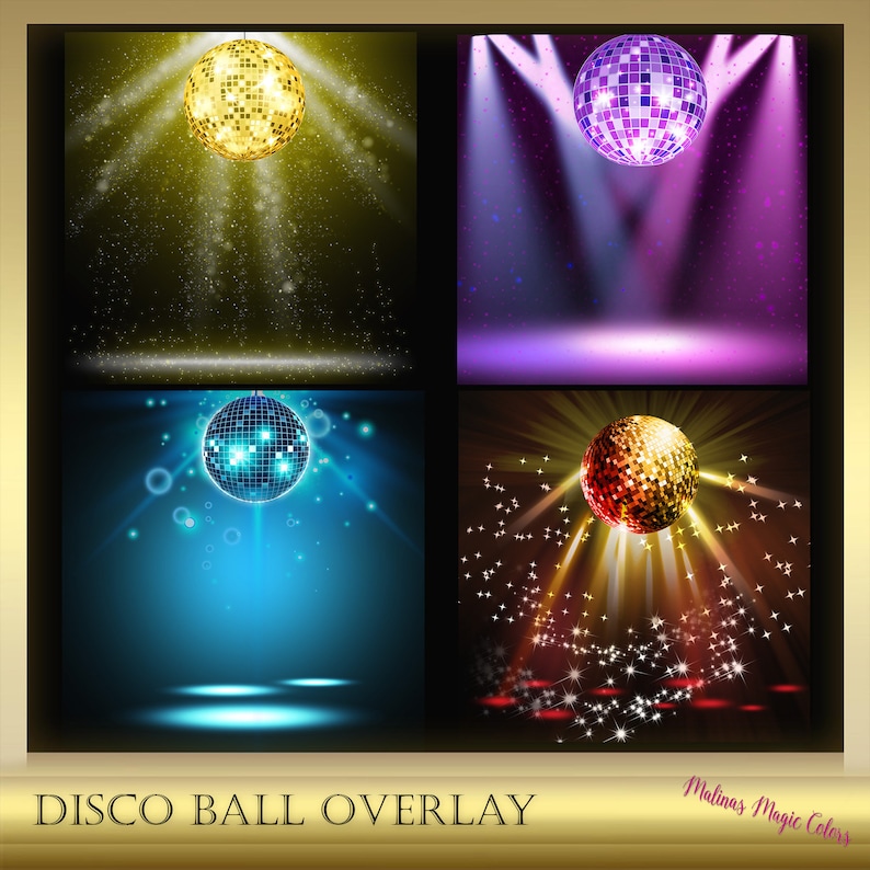 8 Disco Ball Overlays - Disco Ball Stage Lighting - Party Clipart ...