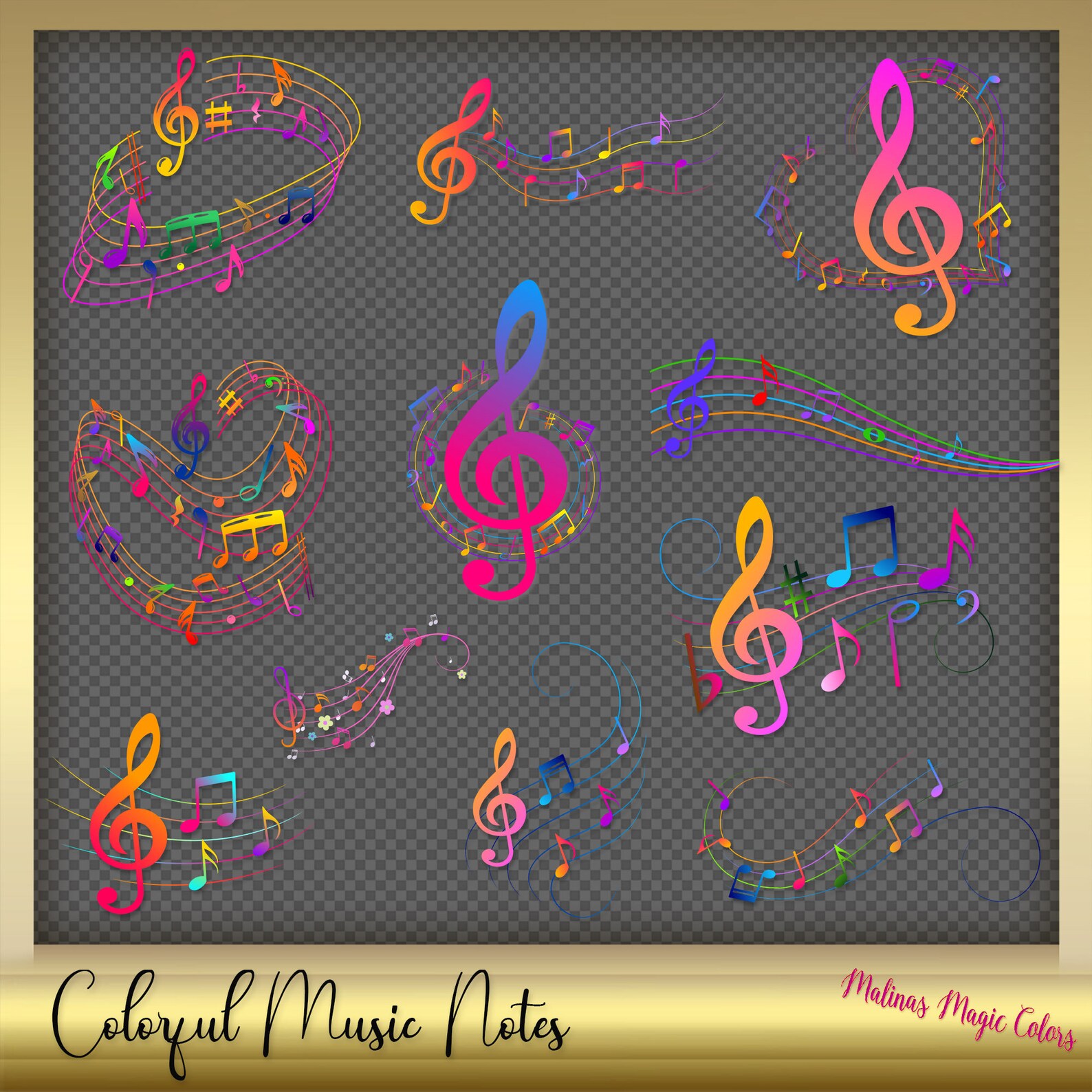 Colorful Music Notes - Music Note Clip Art - Colorful Musical Notes ...