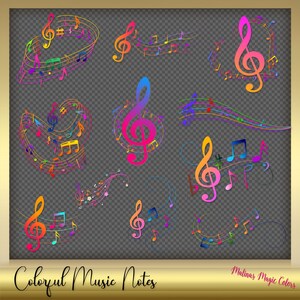 Colorful Music Notes - Music Note Clip Art - Colorful Musical Notes ...