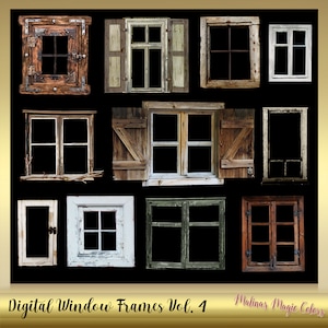 20 Digital Window Frames Vol. 4 - Window Photo Frame - Photoshop ...