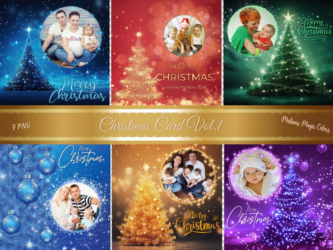 Merry Christmas Card Vol.1 - Christmas Photoshop Frame for Facebook and ...