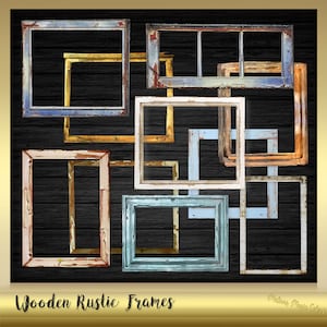 10 Digital Wooden Frames - Wooden Rustic Picture Frames - Photoshop ...