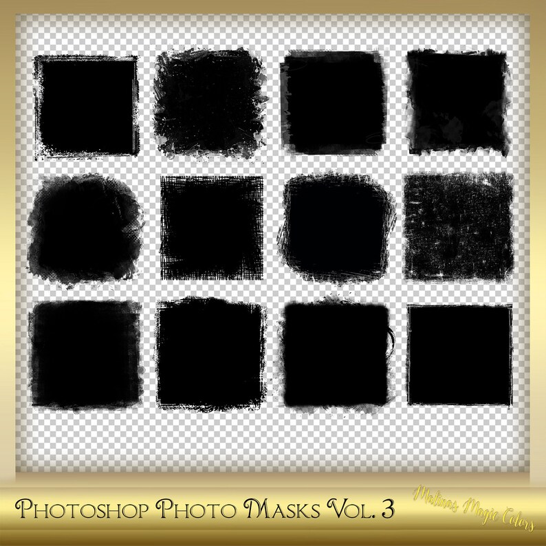 12 Photoshop Masks Vol. 3 - Photoshop Clipping Masks - Grunge Png Masks ...
