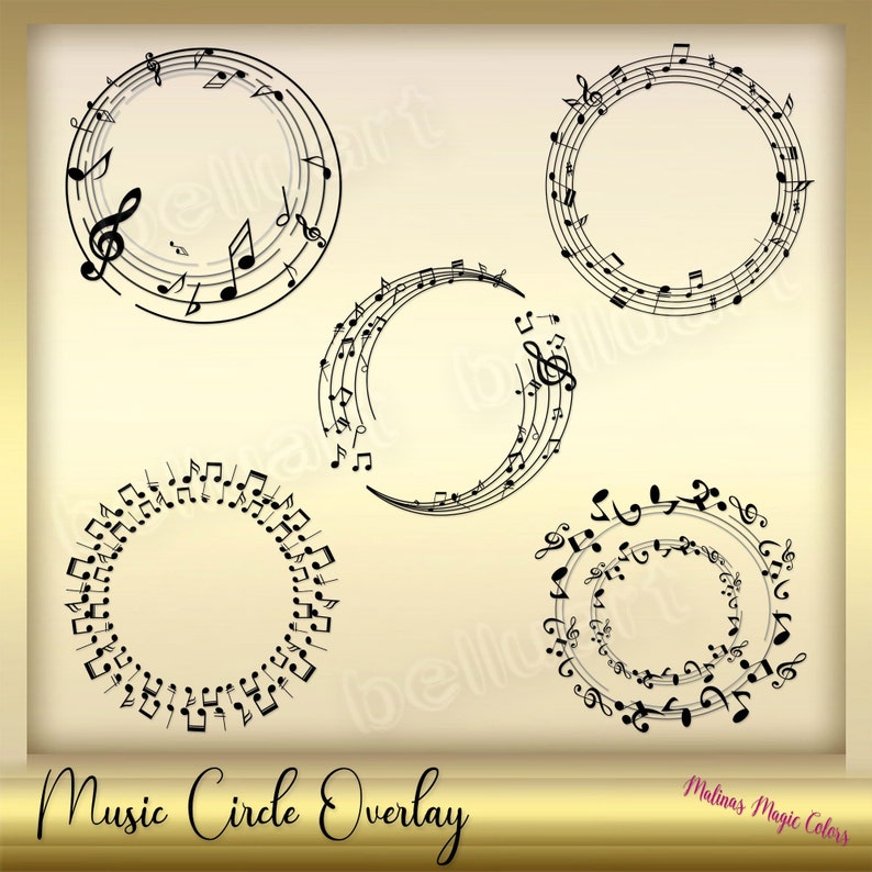 Music Note Circle Overlay - Round Music Note Overlay - Music Note Clip ...