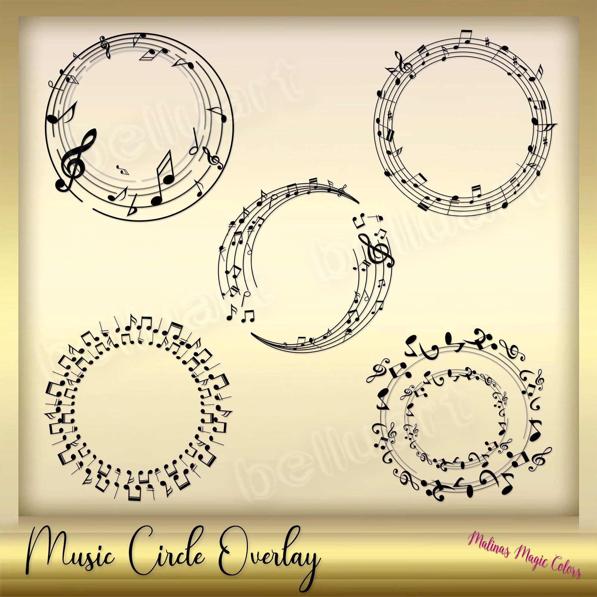 Music Note Circle Overlay - Round Music Note Overlay - Music Note Clip ...