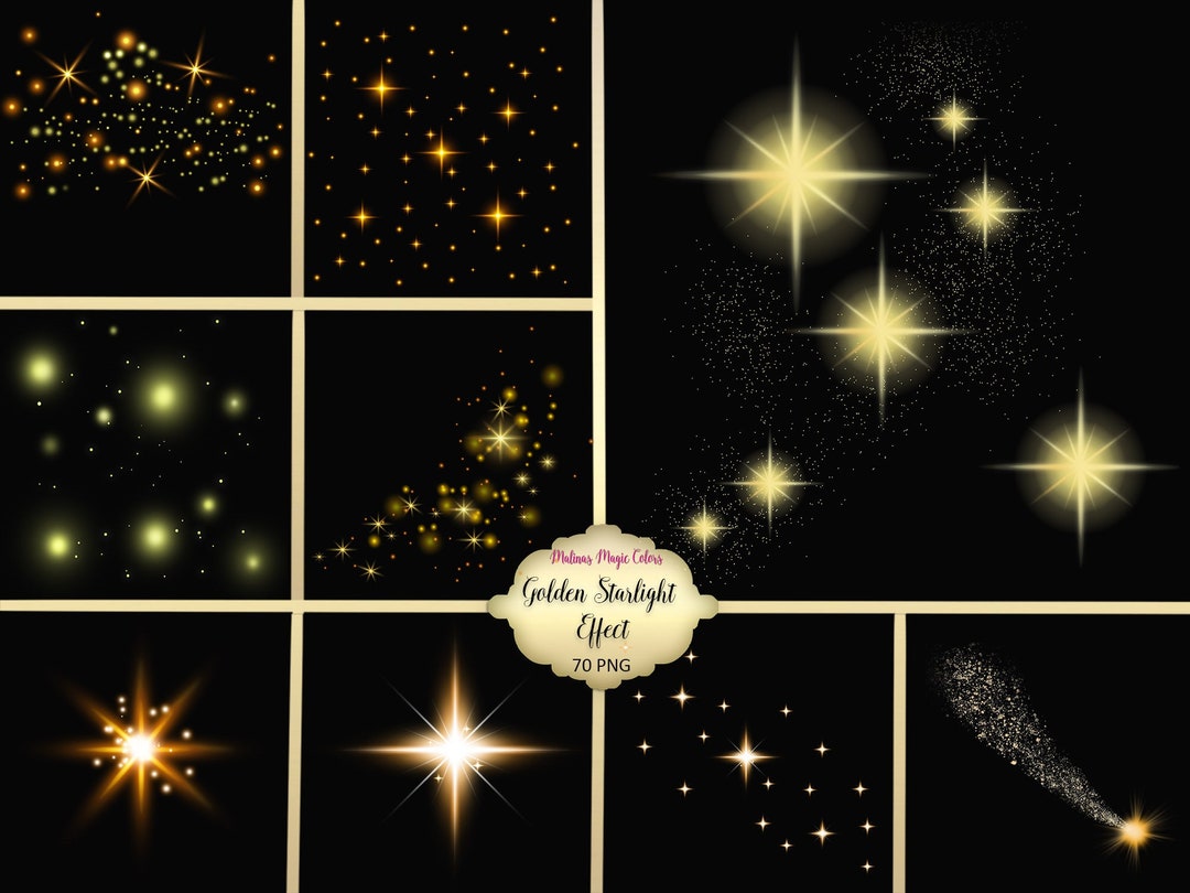 Golden Starlight Effect - Golden Sparkle Overlays - Glow Light - Light ...