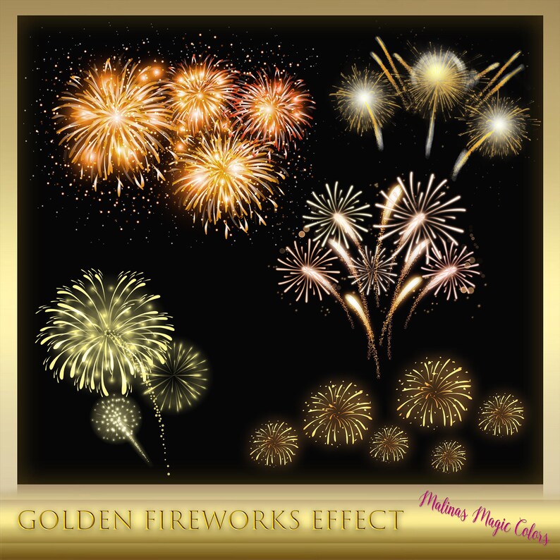 15 Golden Fireworks Effects - Firework Photo Overlay - Fireworks ...