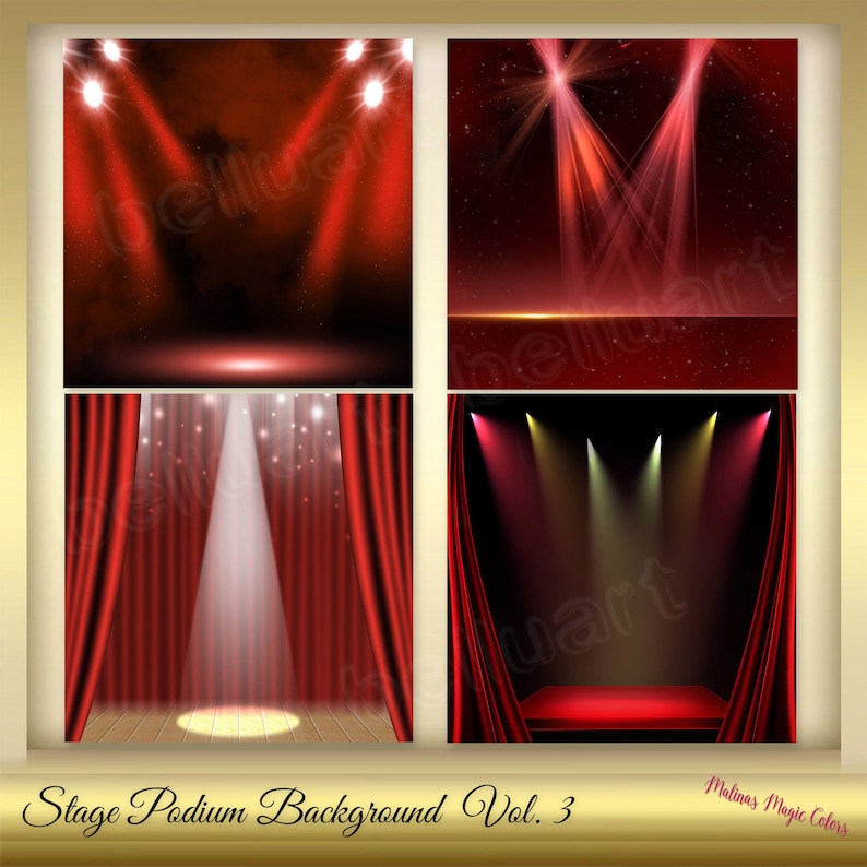 Red Stage Lighting Background - Red Theater Scene - Red Spotlight ...