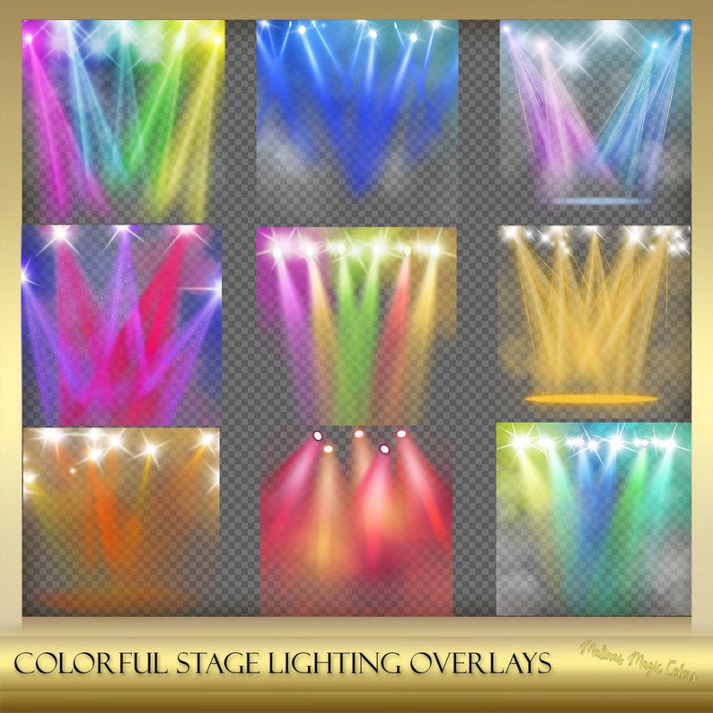 20 Colorful Stage Lighting Overlays - Colorful Spotlight Overlays ...