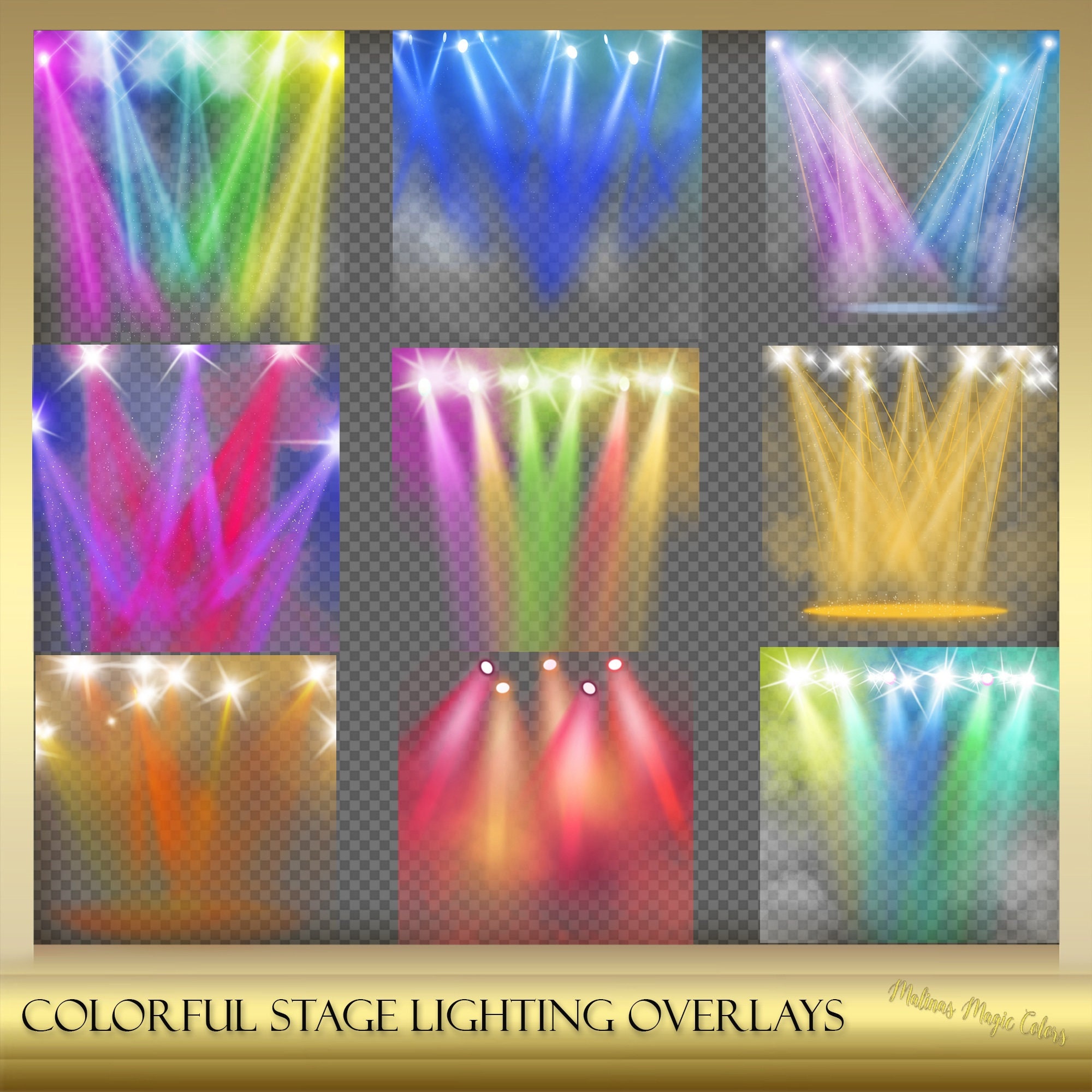 20 Colorful Stage Lighting Overlays - Colorful Spotlight Overlays ...