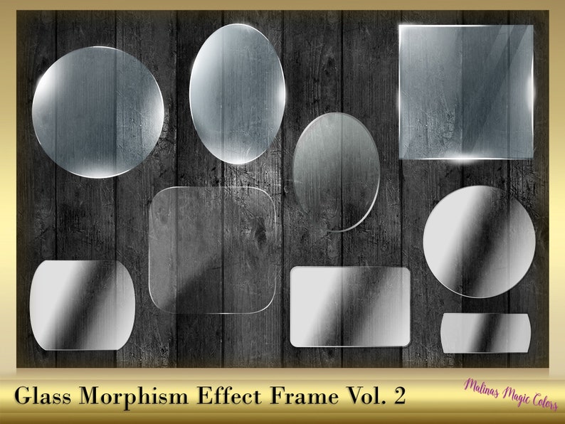 Glass Morphism Effect Frame Vol. 2 - Glassmorphism Effect - Transparent ...