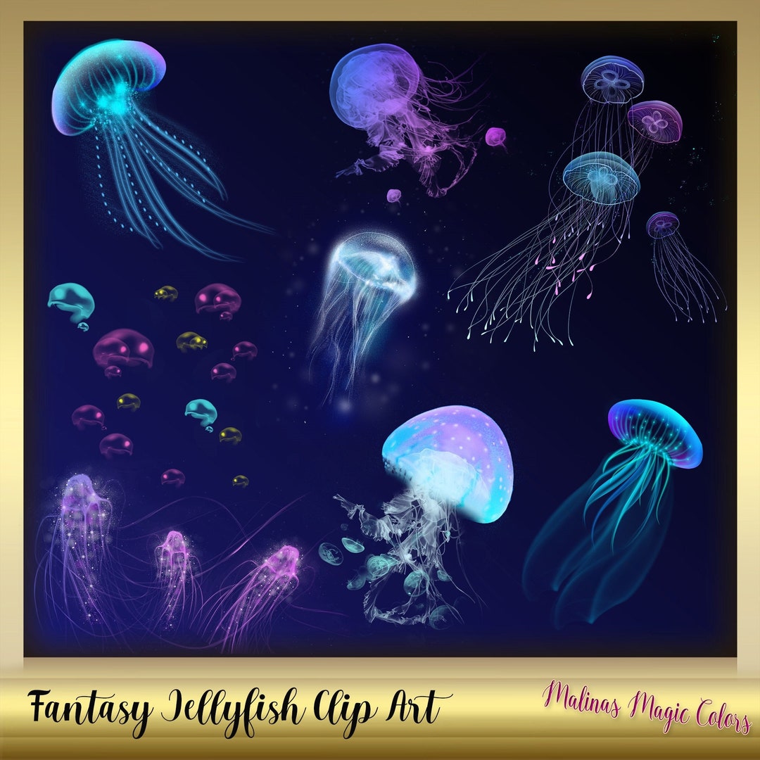 Fantasy Jellyfish Clip Art - Jellyfish Overlay - Transparent Jellyfish ...