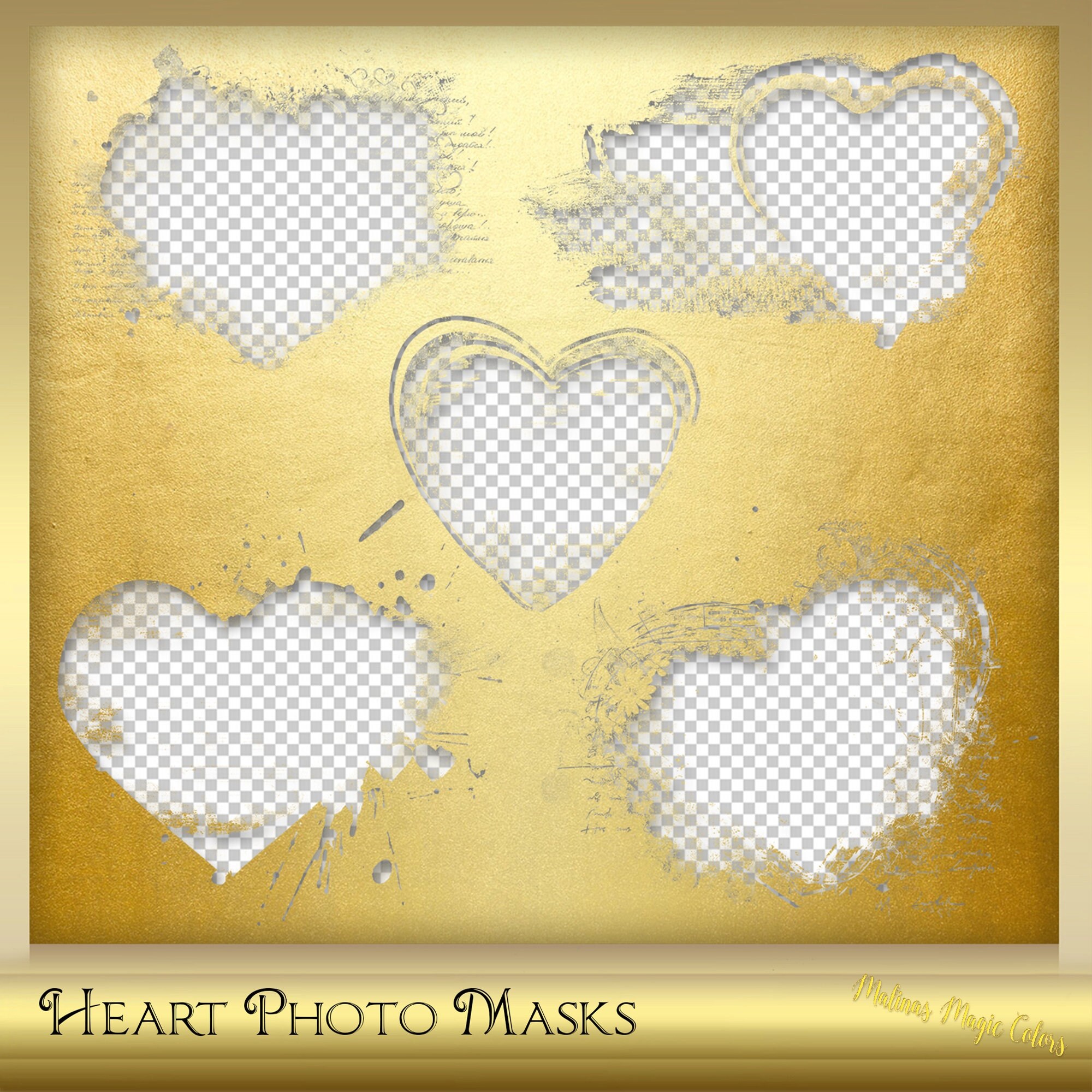 12 Heart Masks for Photoshop Photoshop Clipping Masks Grunge Png Masks ...