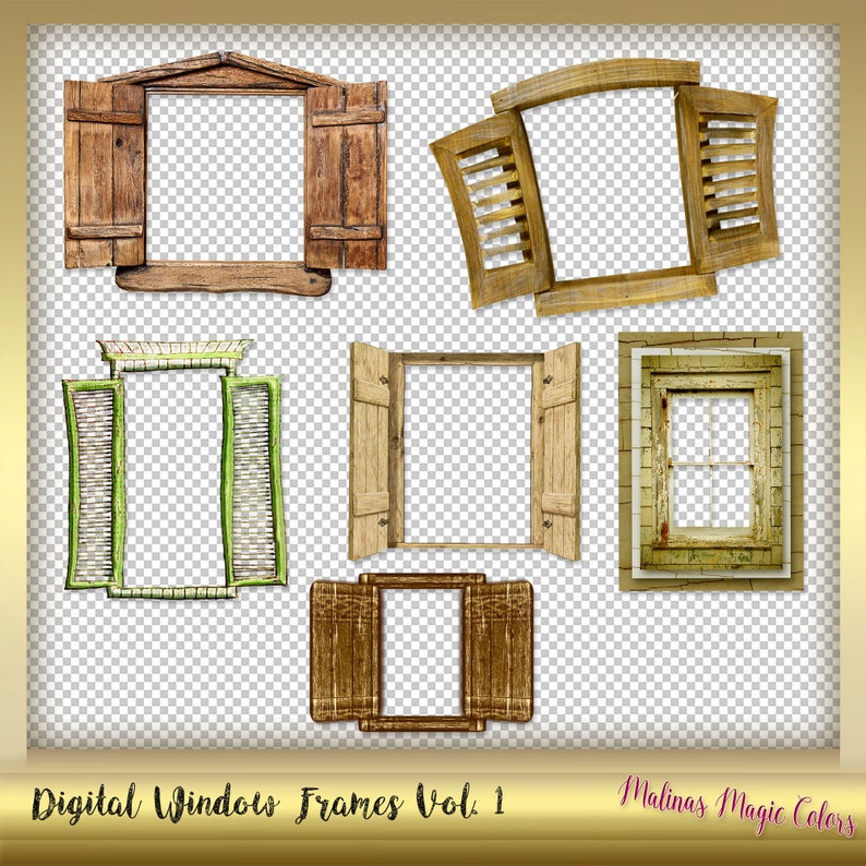 12 Digital Window Frames Vol. 1 - Window Photo Frame - Photoshop ...