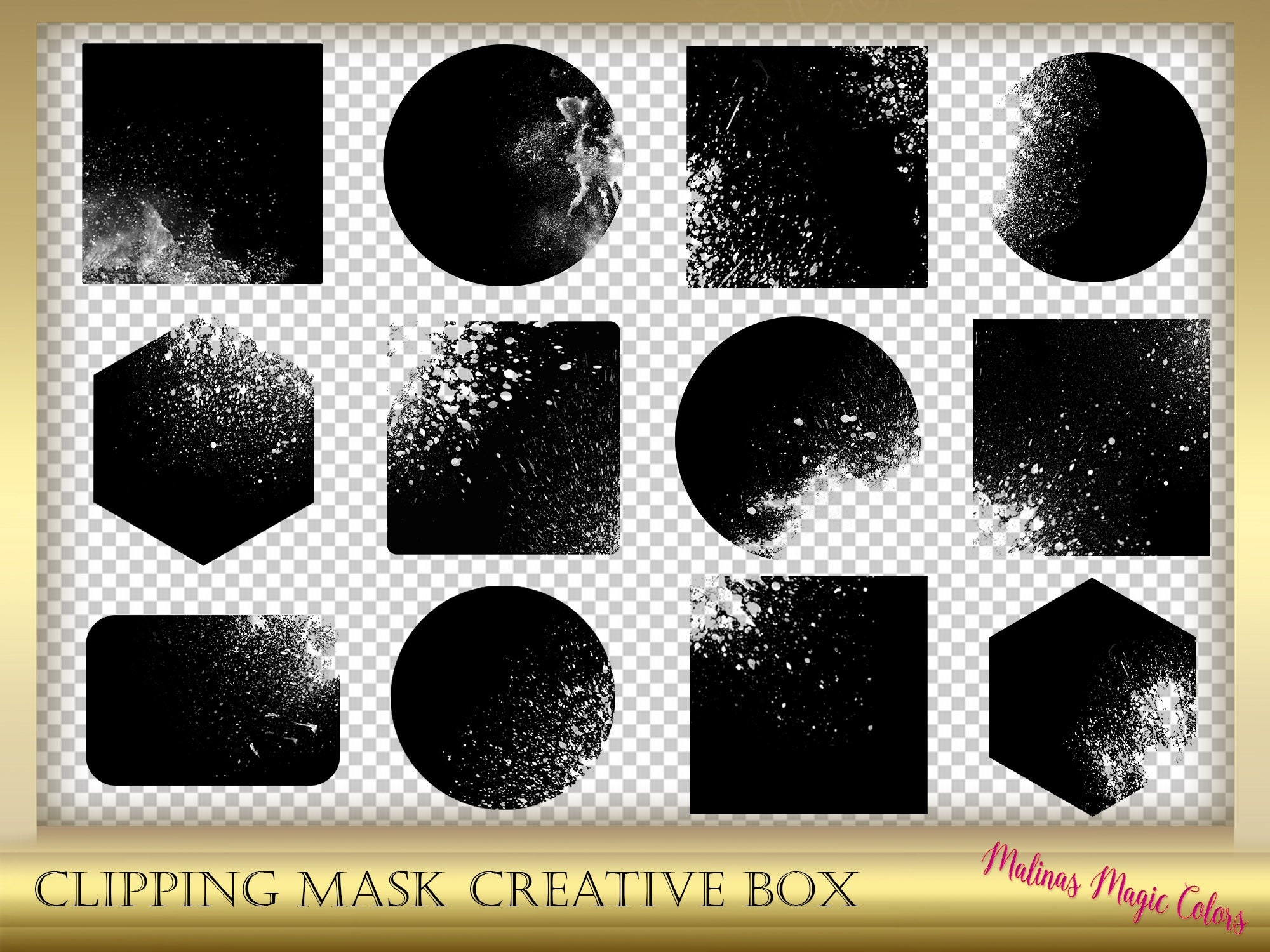 Photoshop Clipping Mask - Grunge Png Masks - Creative Shapped Clipping ...