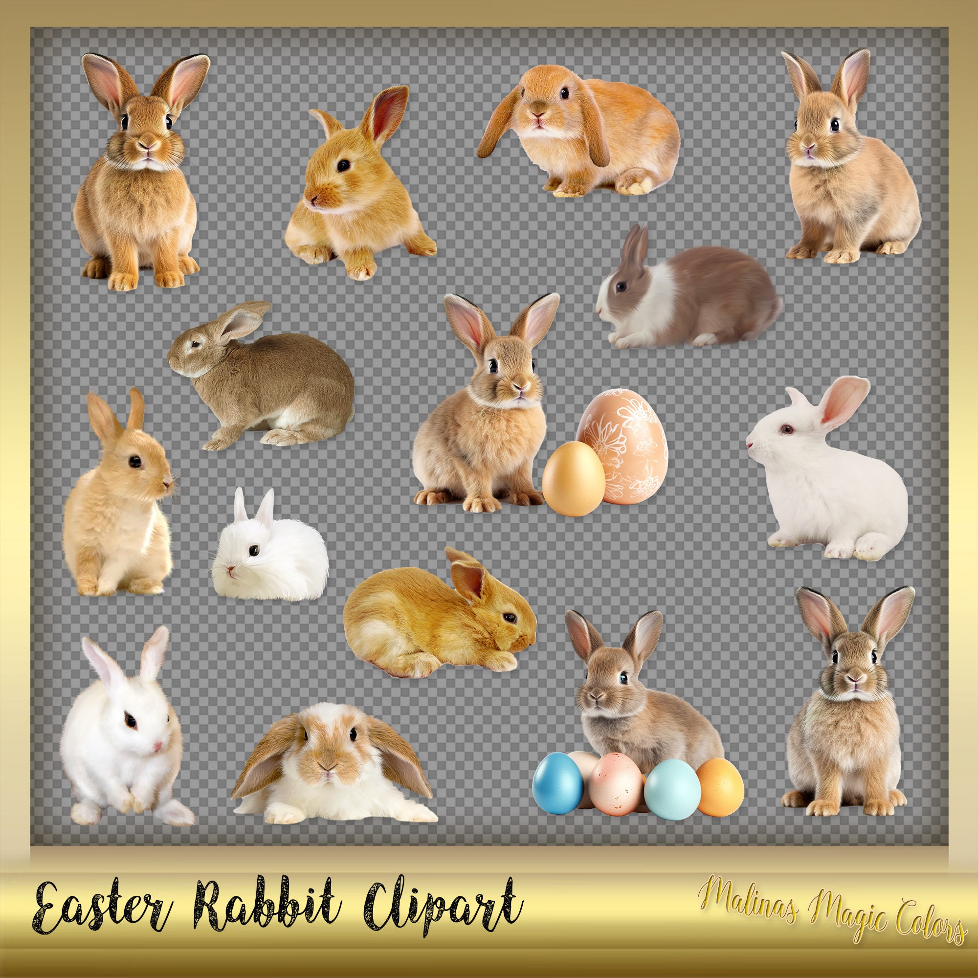 Easter Rabbit Clipart Easter Bunny Clipart Easter Clipart Instant ...