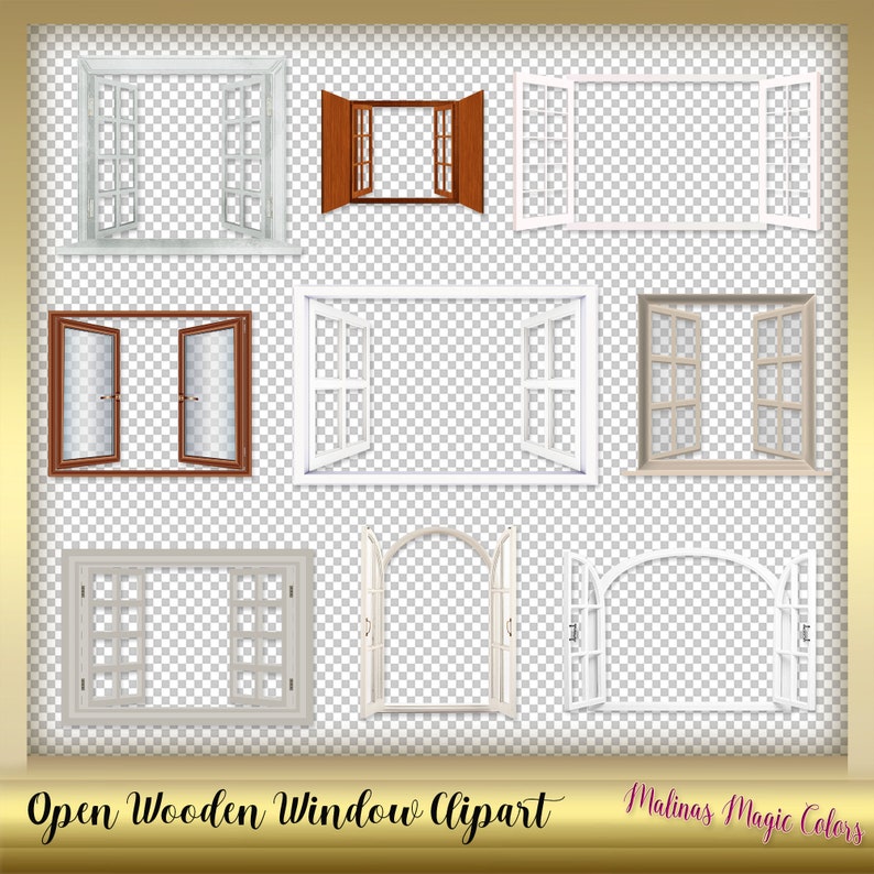 Open Wooden Window Clipart - Window Photo Frame - Photoshop Digital ...