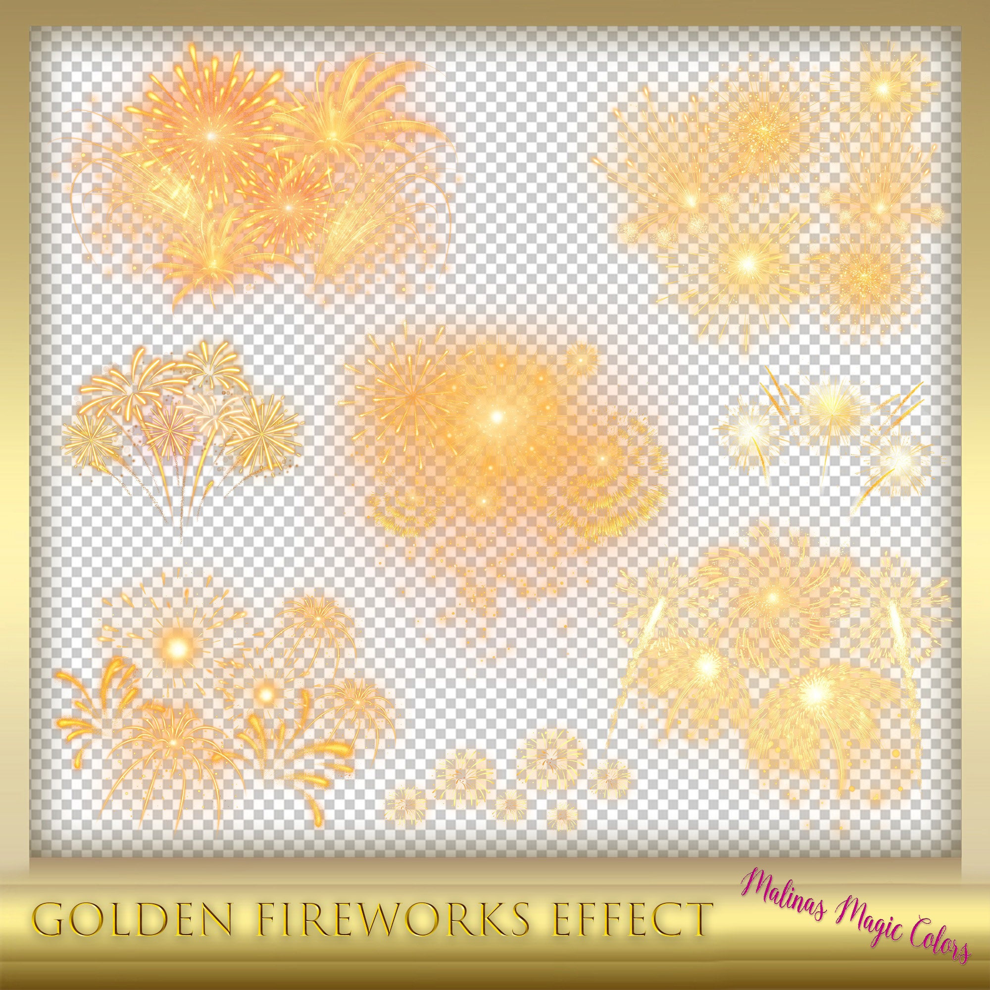 15 Golden Fireworks Effects - Firework Photo Overlay - Fireworks ...