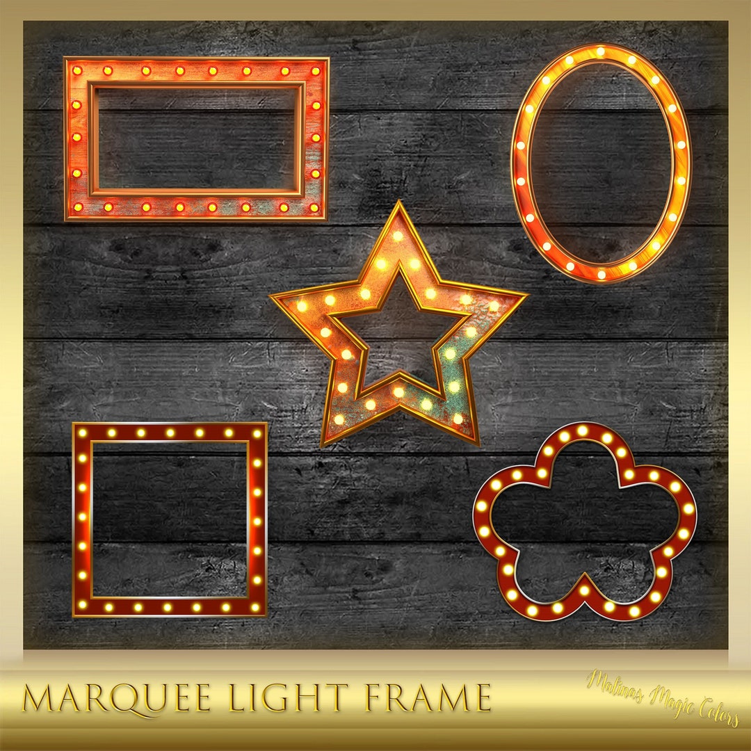 Marquee Light Digital Frame - Light Bulb Frame - Vintage Light Sign ...