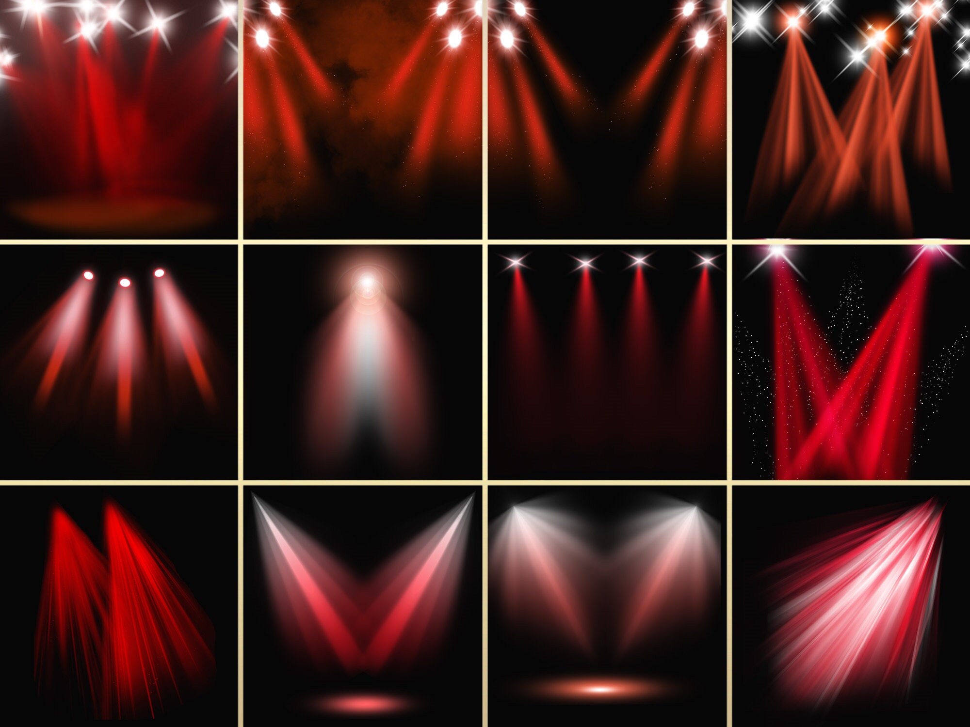 30 Red Stage Lighting Overlays - Red Stage Light Effect - Spotlight ...