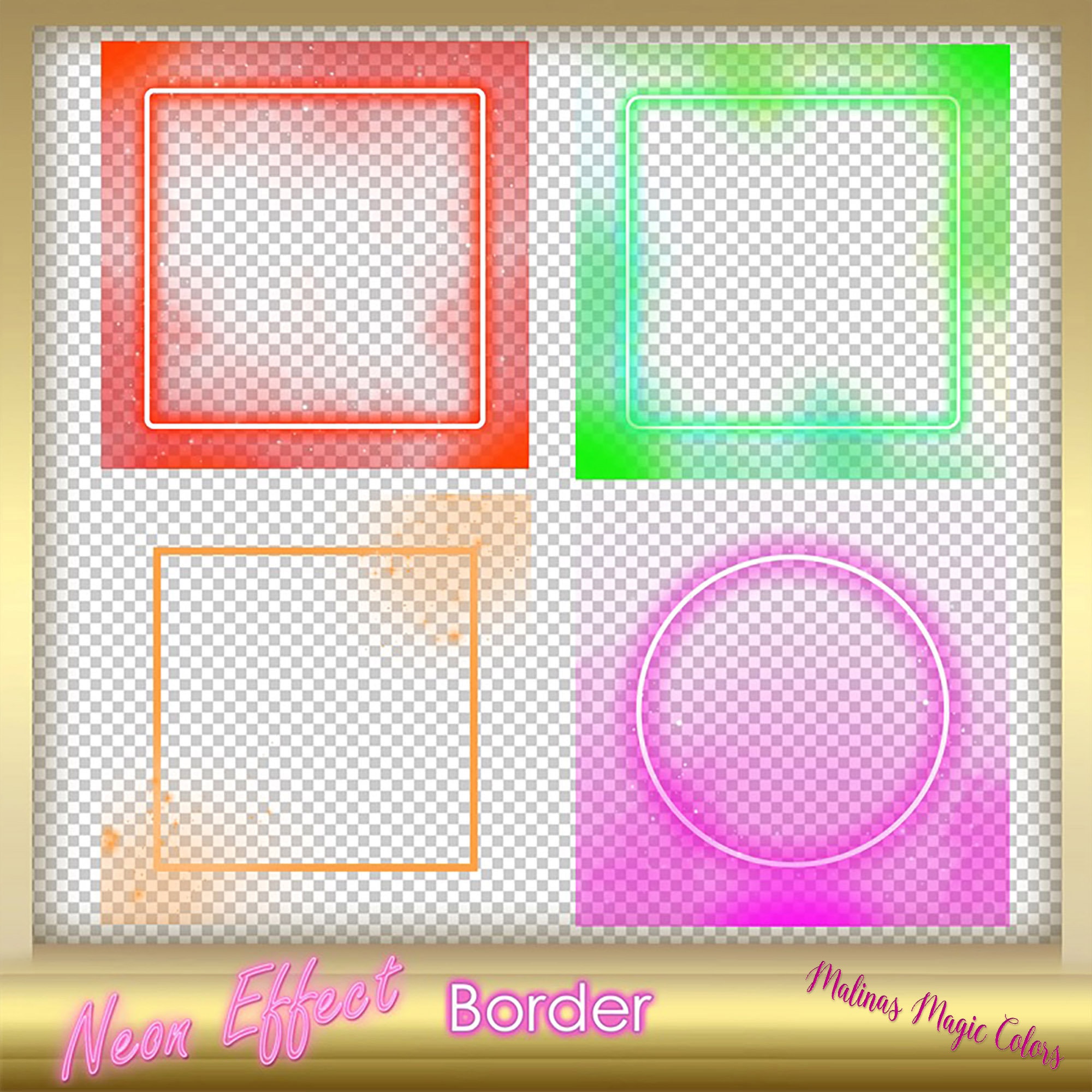 Neon Light Effect Border Neon Effect Frames Neon Frame Neon Effects ...
