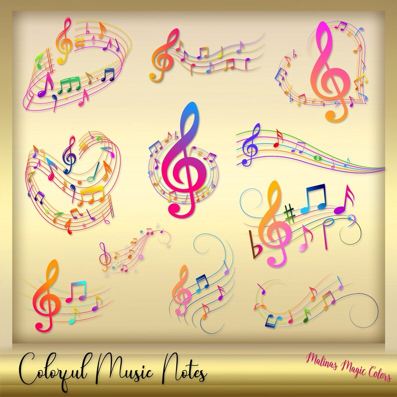 Colorful Music Notes - Music Note Clip Art - Colorful Musical Notes ...
