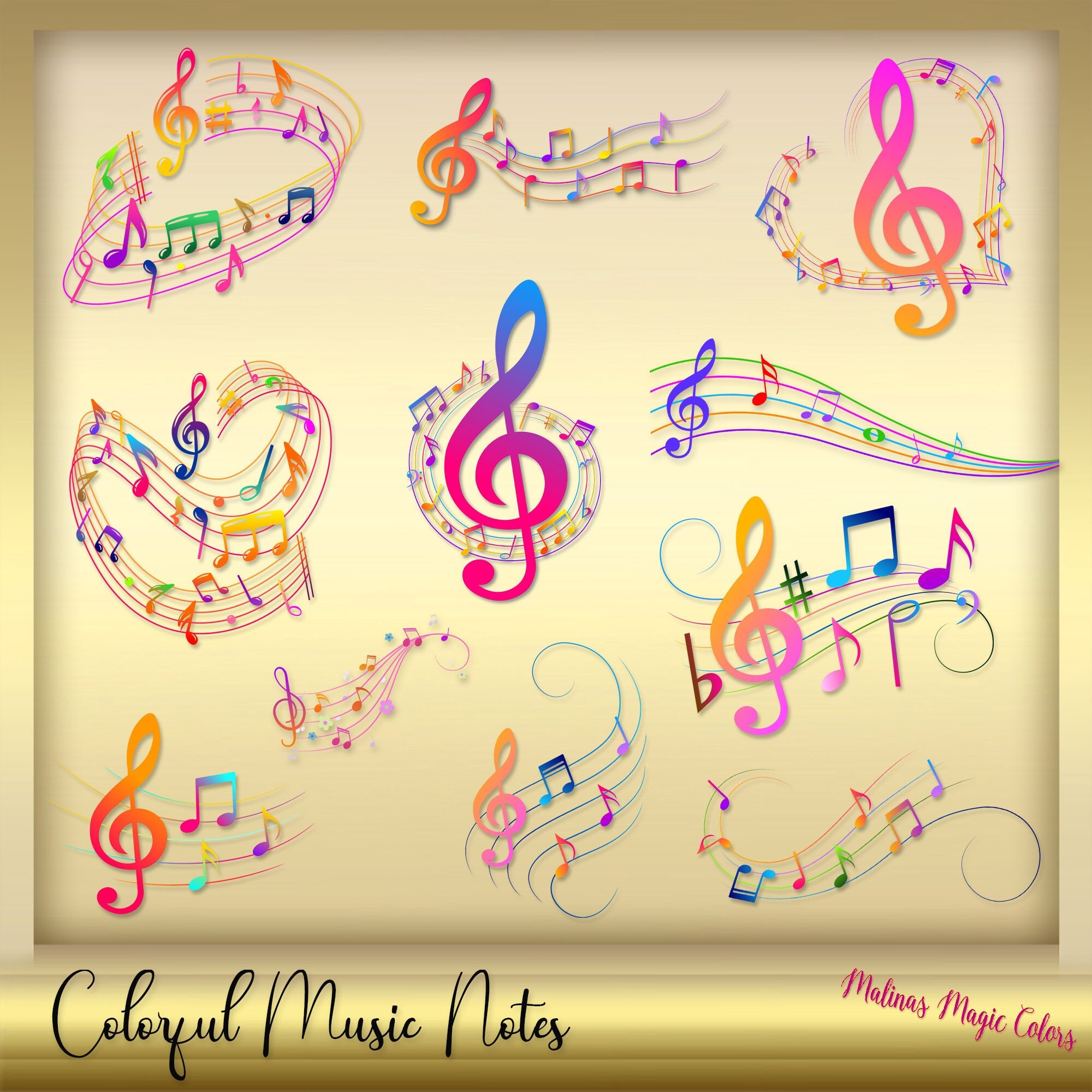 Colorful Music Notes Music Note Clip Art Colorful Musical Notes Musical ...
