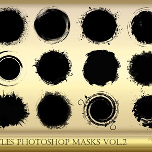 15 Circles Masks for Photoshop - Photoshop Clipping Masks - Grunge Png ...