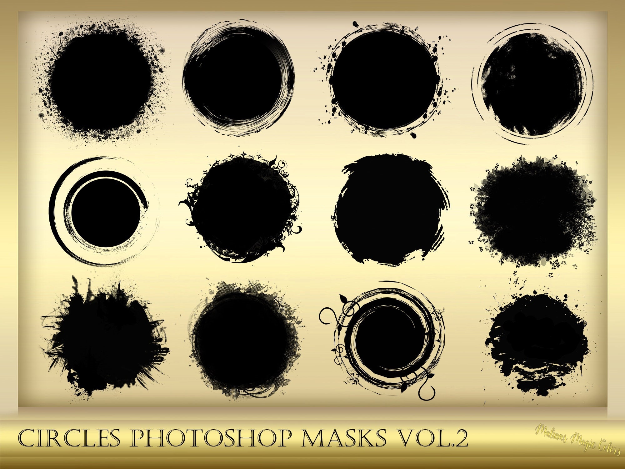 15 Circles Masks for Photoshop - Photoshop Clipping Masks - Grunge Png ...