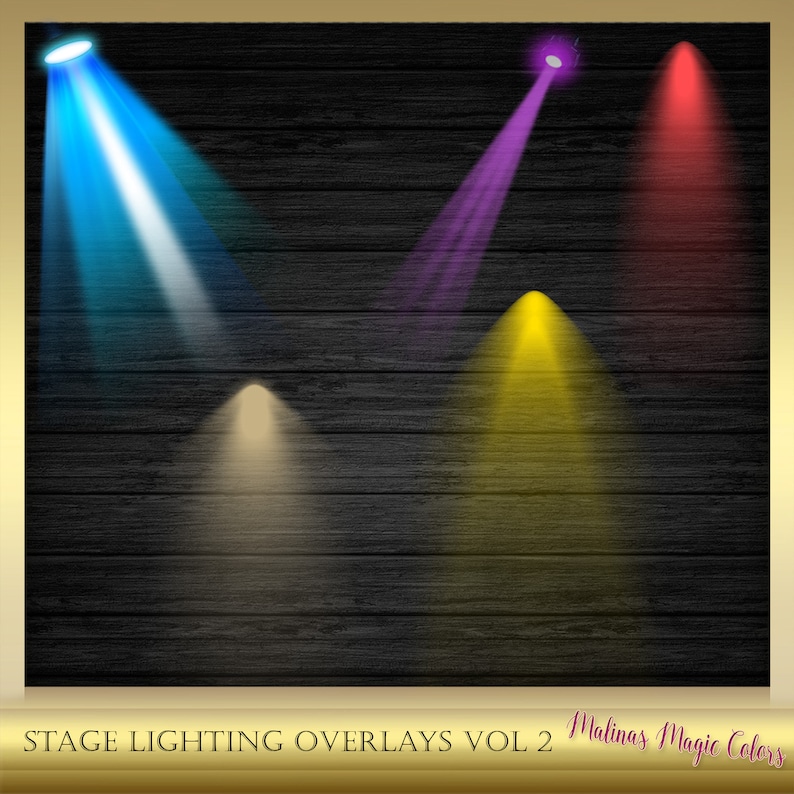 15 Stage Lighting Overlays Vol 2 - Spotlight Overlays - Light Effect ...