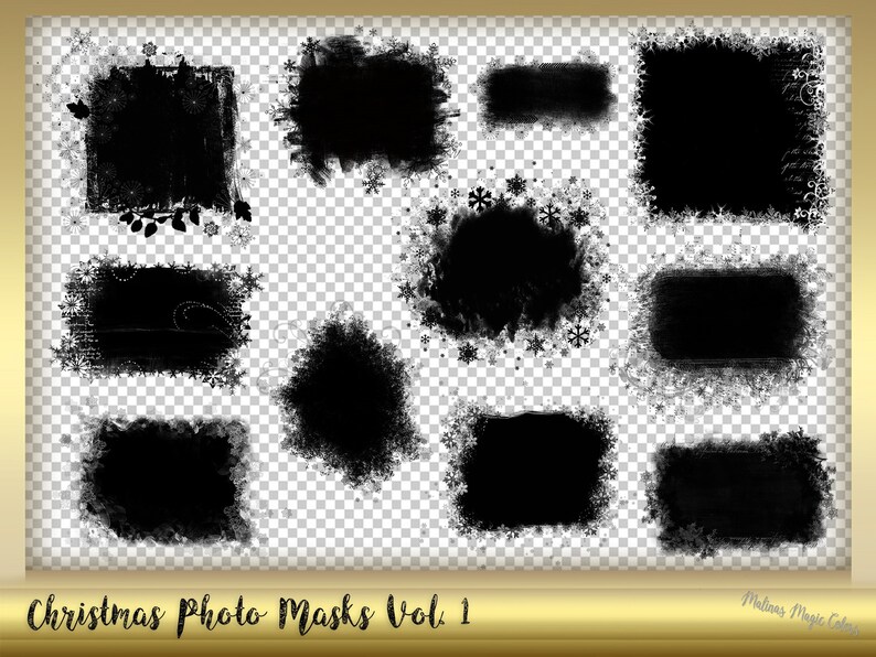 10 Christmas Photo Masks Vol. 1 Photoshop Clipping Masks Grunge Png ...
