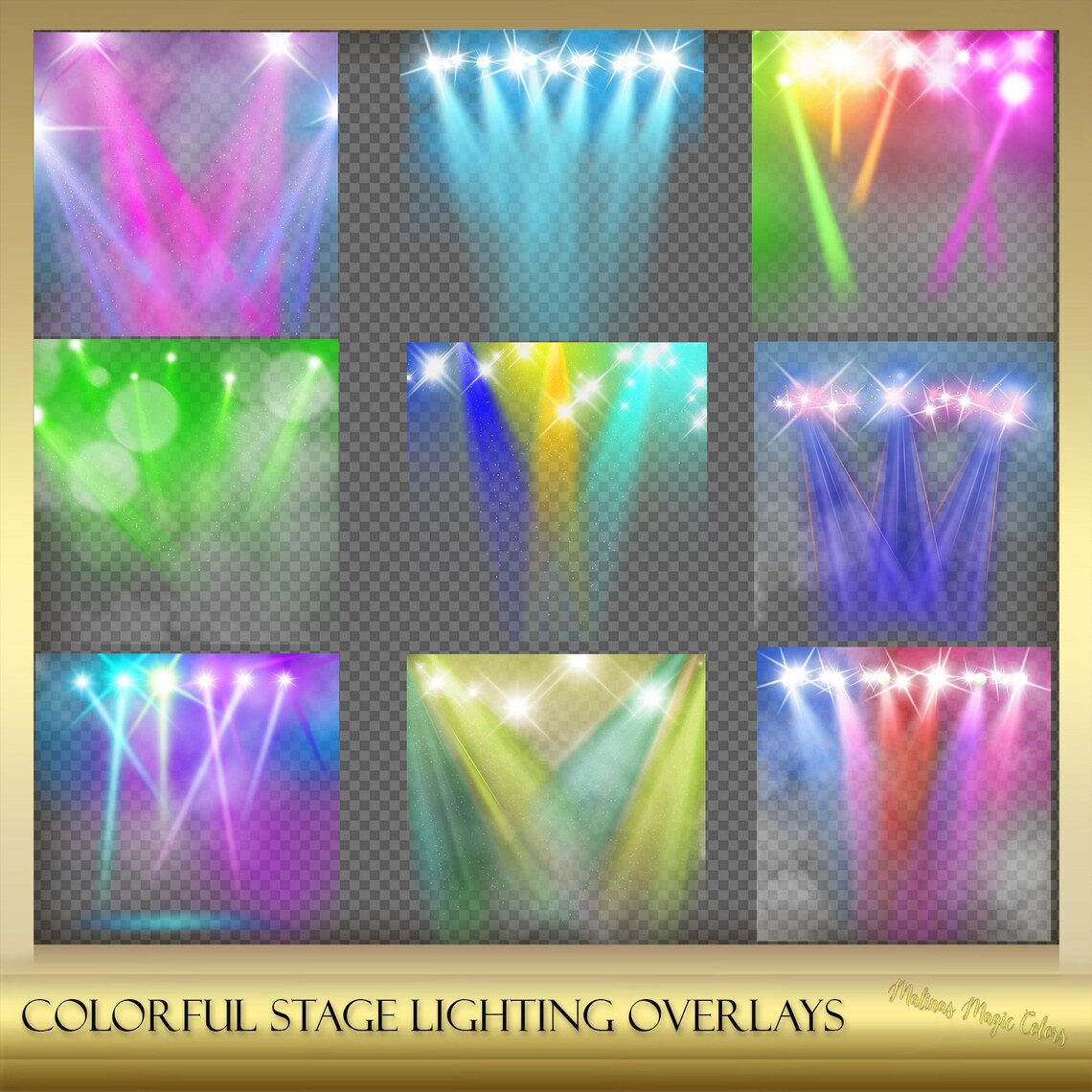 20 Colorful Stage Lighting Overlays Colorful Spotlight Overlays Light ...