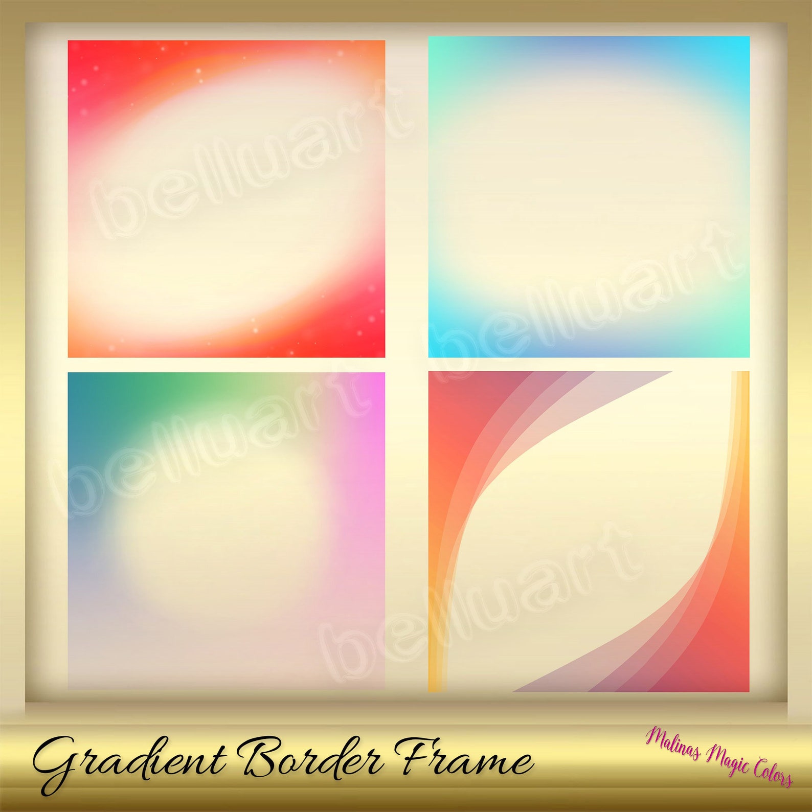 Gradient Border Frame Gradient Effect Frame Soft Color Photo Overlay ...