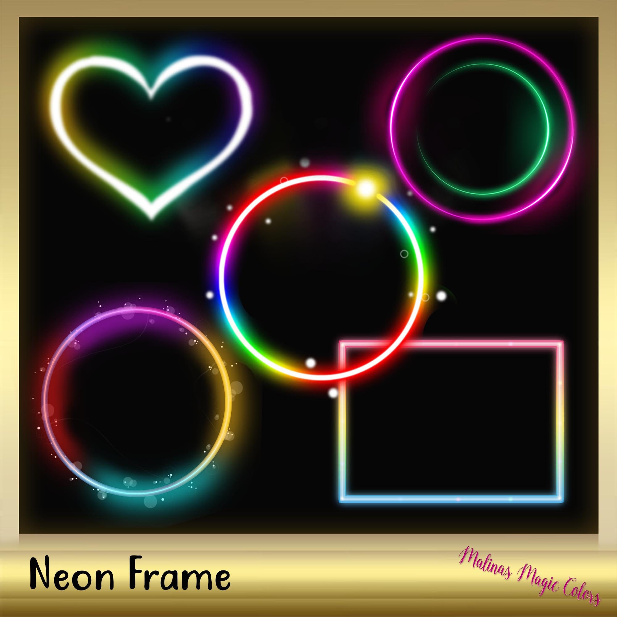 12 Neon Frames Neon Frame Light Frame Neon Effects Photoshop Digital ...