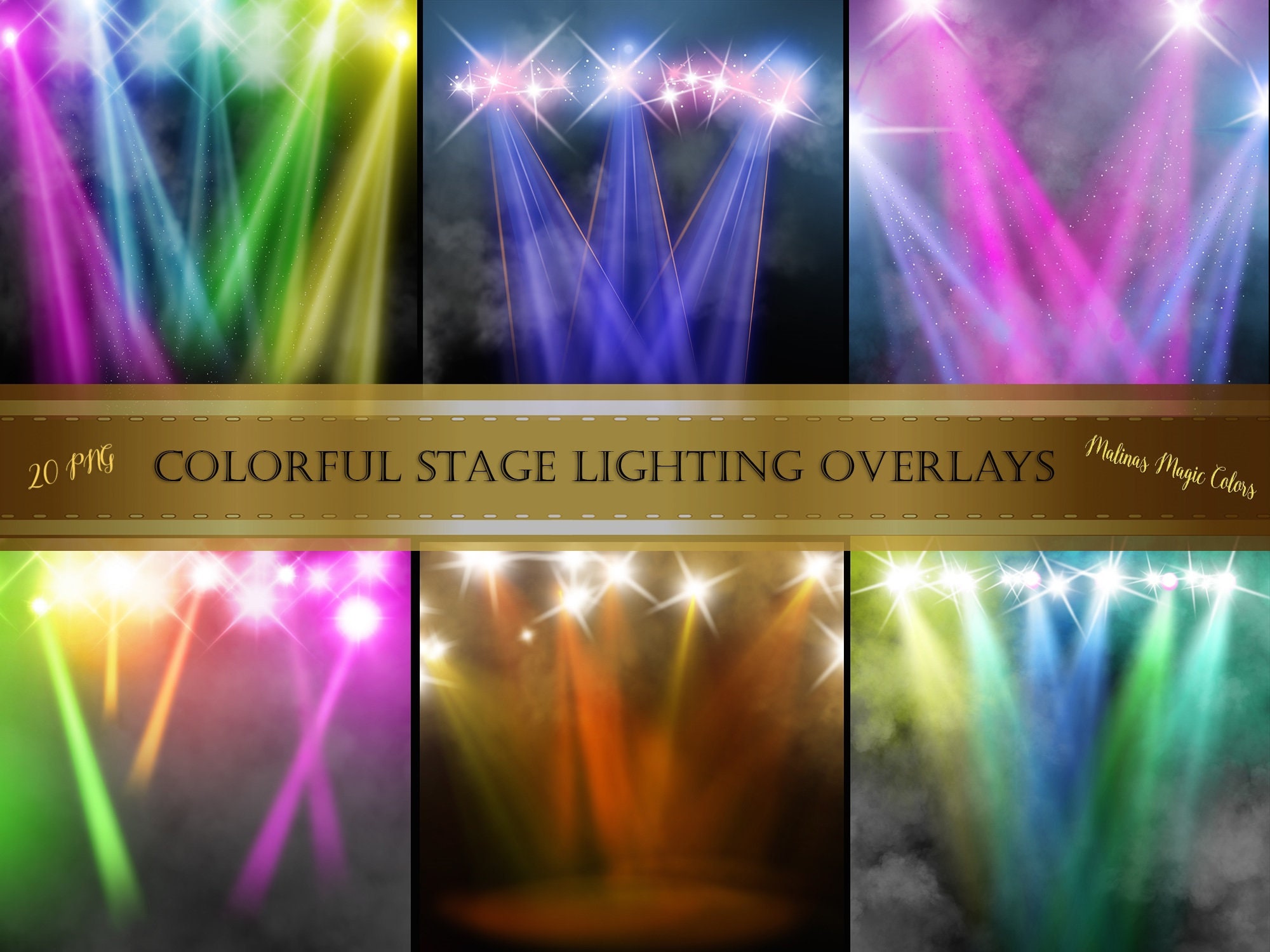 20 Colorful Stage Lighting Overlays - Colorful Spotlight Overlays ...