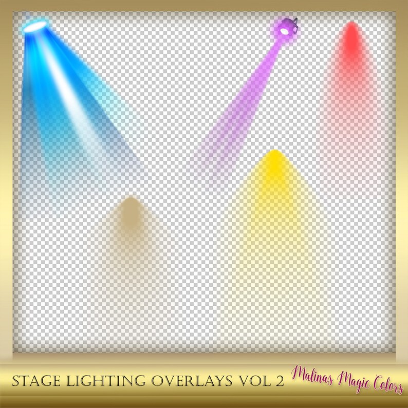 15 Stage Lighting Overlays Vol 2 - Spotlight Overlays - Light Effect ...