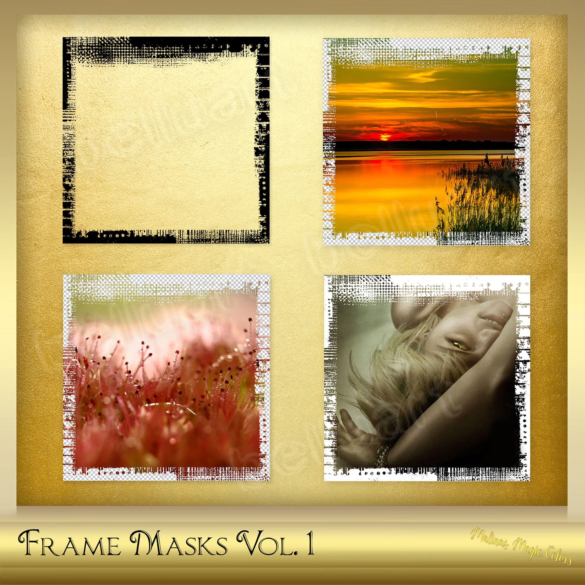 10 Frame Masks Vol. 1 - Photoshop Clipping Masks - Brush Mask - Grunge ...