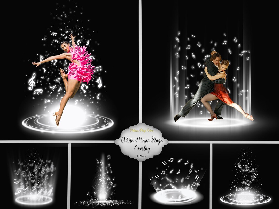 White Music and Danc Stage Overlay - Light Effect Overlays - Glittering ...