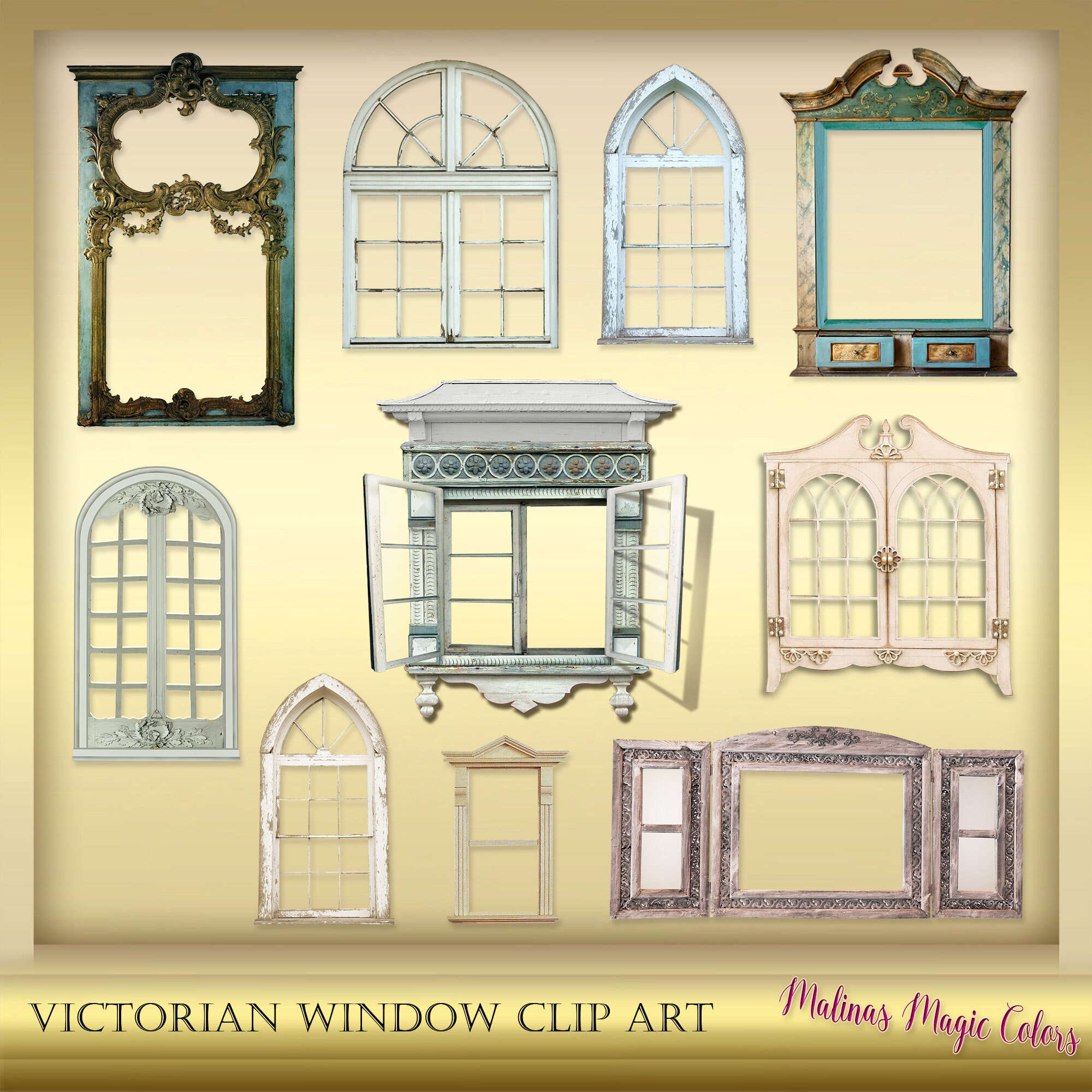 10 Victorian Window Frames - Window Photo Frame - Photoshop Digital ...