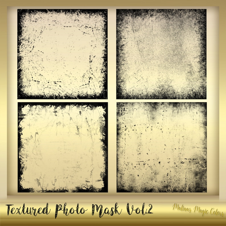 10 Textured Photo Masks Vol. 2 Photoshop Clipping Masks Grunge Photo Mask Grungy Texture Vintage ...