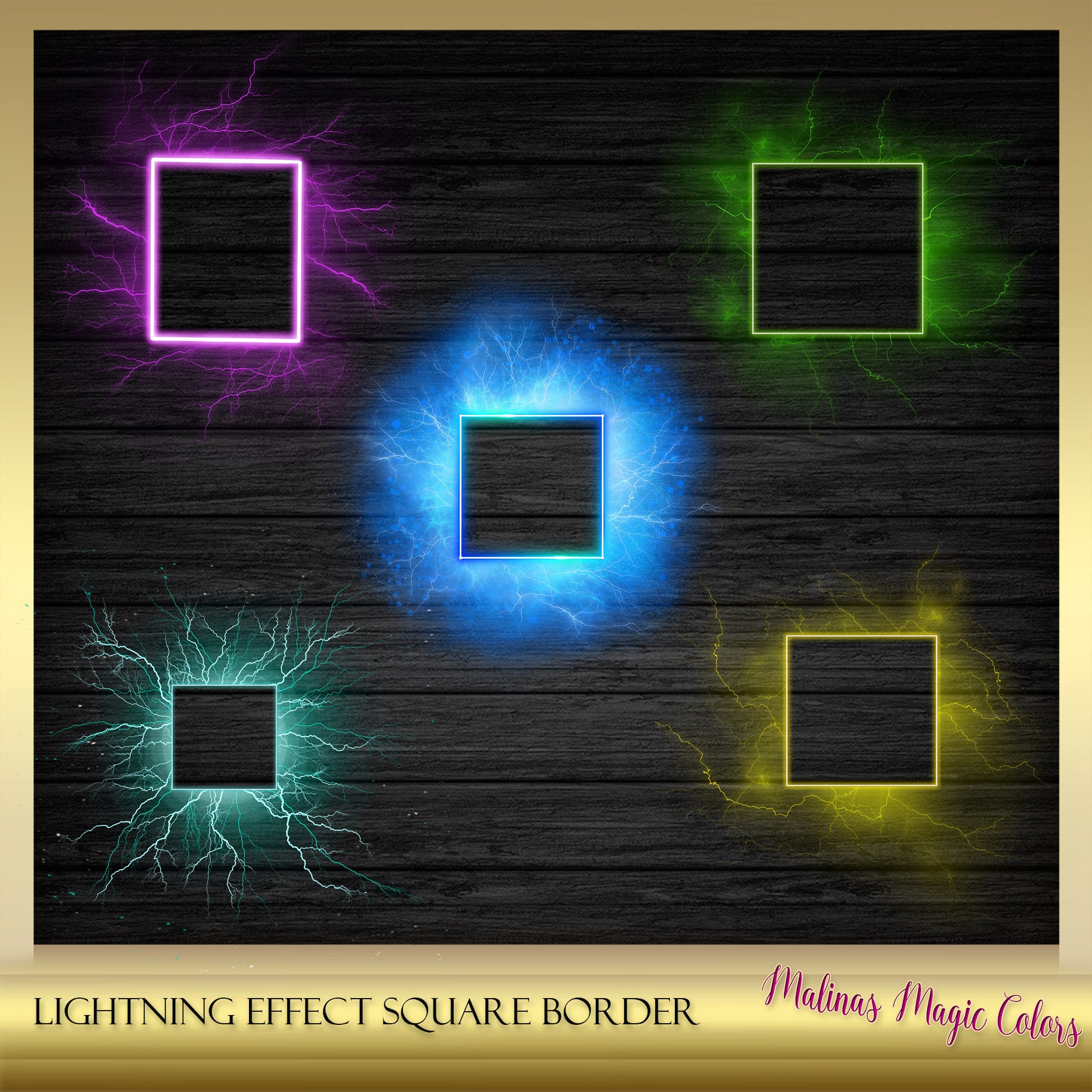Lightning Effect Square Border Lightning Effect Overlay Lightning Photo ...