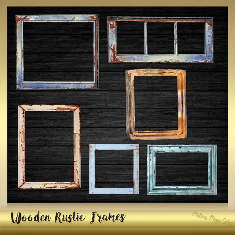 10 Digital Wooden Frames Wooden Rustic Picture Frames Photoshop Digital ...