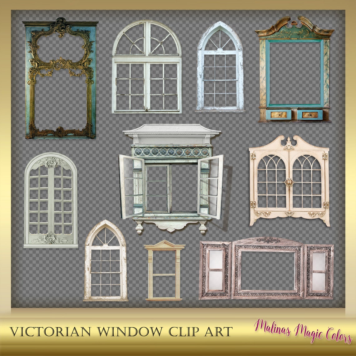 10 Victorian Window Frames - Window Photo Frame - Photoshop Digital ...