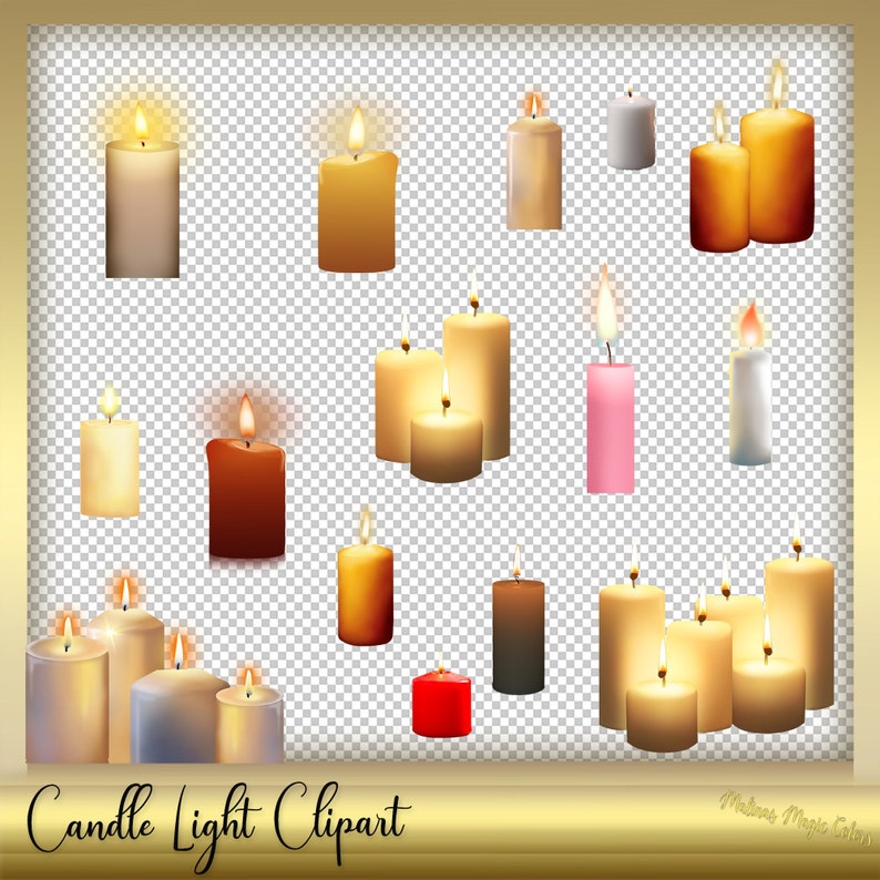 Candle Light Clipart - Burning Candle Clip Art - Illuminated Candle ...