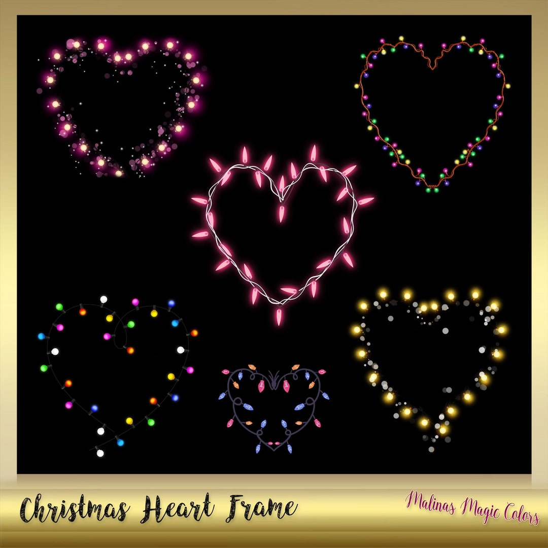 Christmas Heart Frame Heart-shaped Christmas String Lights Christmas ...