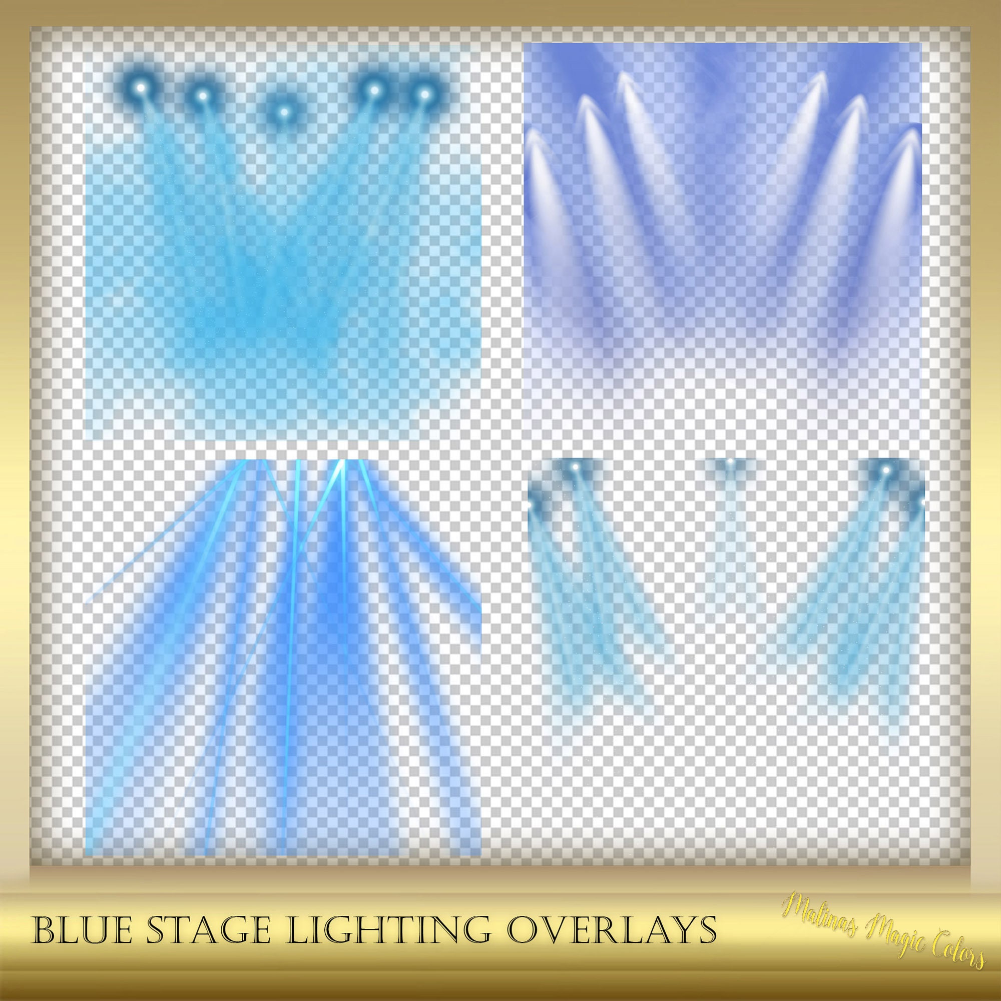 12 Blue Stage Lighting Overlays Vol. 1 - Blue Stage Light - Spotlight ...